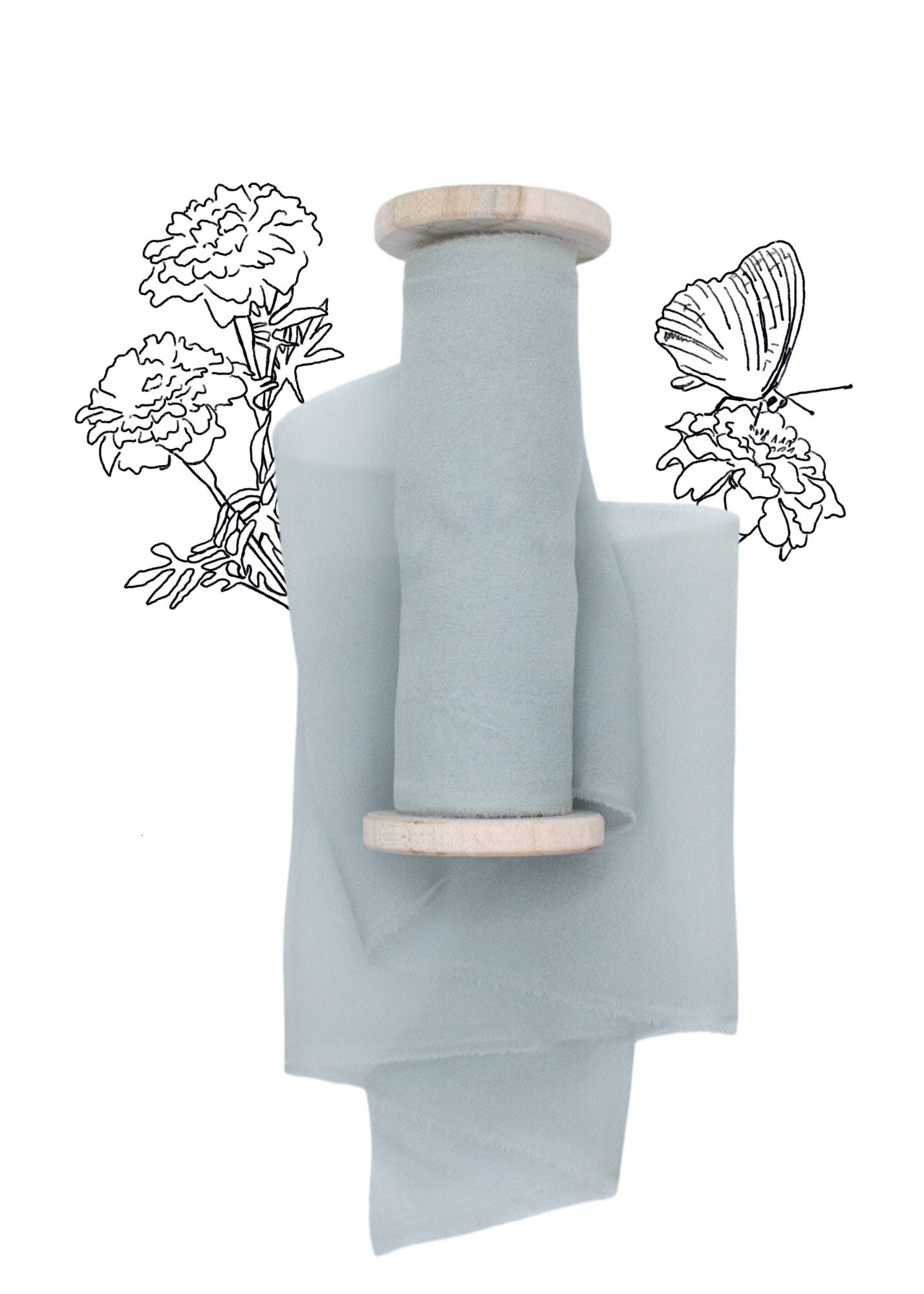 Blue Bell Gauze Silk Ribbon - The Lesser Bear